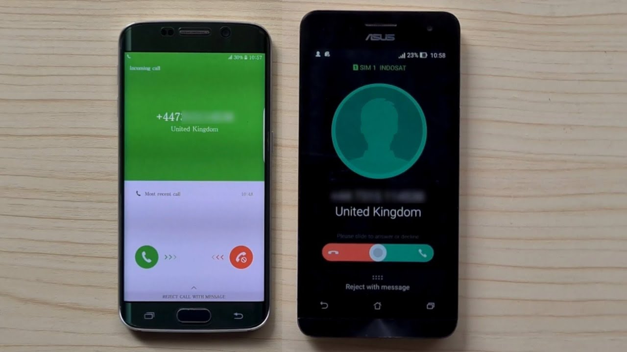 Samsung Galaxy S6 VS Asus ZenFone 5 incoming call,outgoing call ...