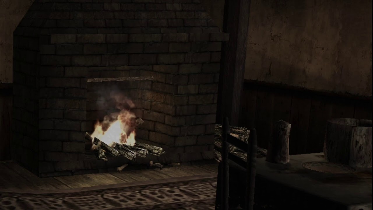 RESIDENT EVIL 4 | Fireplace In Old Cottage | ASMR Ambience | Sounds of ...