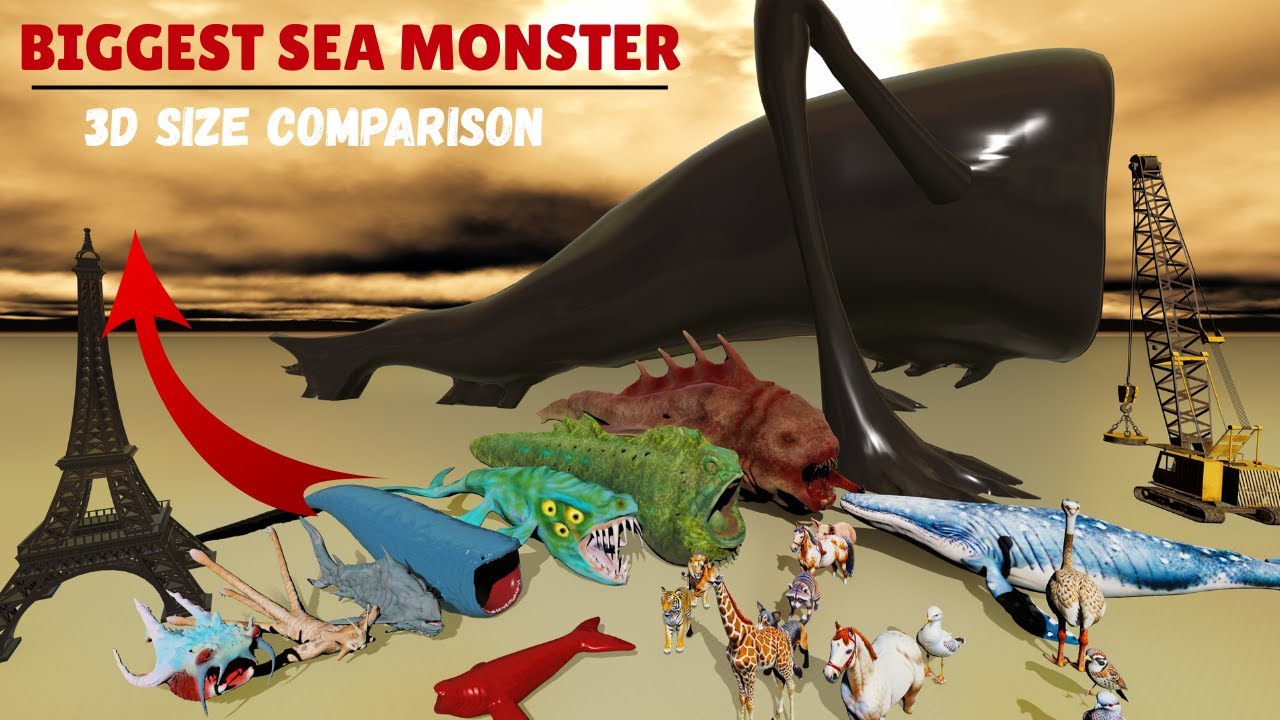 🌍 Epic Size Comparison! Sea Monsters 🐉, Animals 🐘 & SCP Beasts in 3D ...