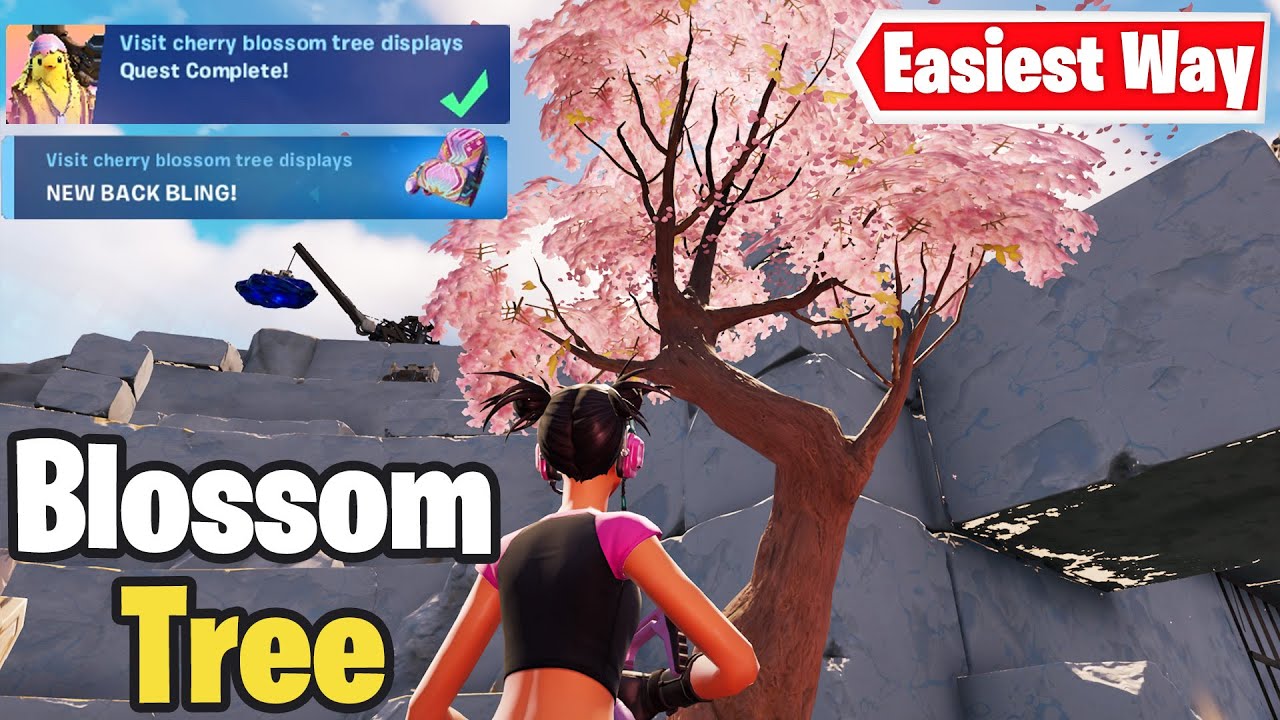 How to easily Visit cherry blossom tree displays | Fortnite - YouTube