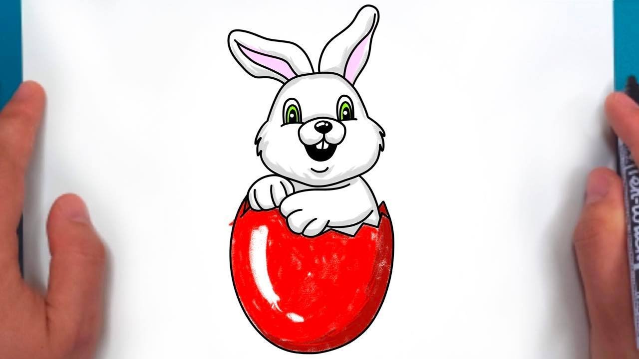 Deseneaza un IEPURAS de Paste si un OU ROSU de PASTE - Pas cu Pas 🐰 How to Draw Easter Bunny ...