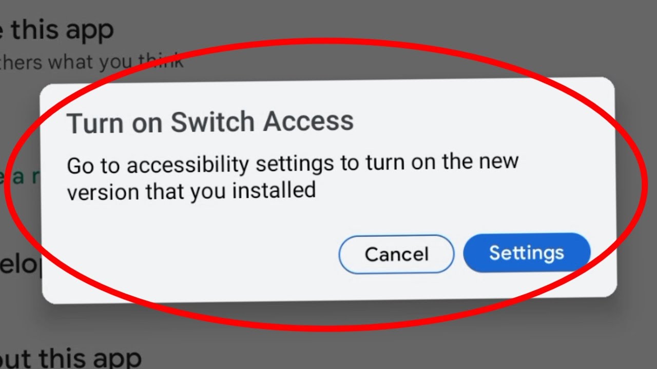 Fix Turn on Google Switch Access Go to accessibility settings to turn ...
