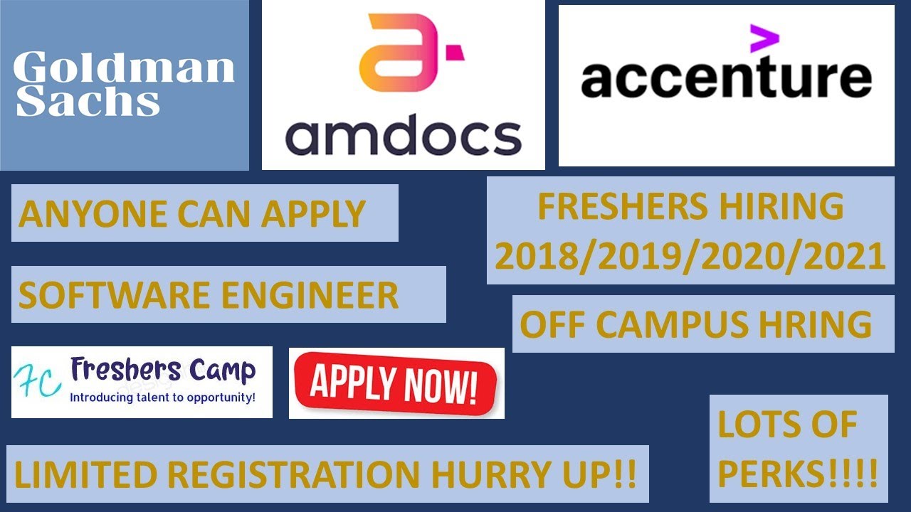 Accenture+ Goldman+ Sachs Amdocs I Off Campus Hiring 2021 | Freshers ...