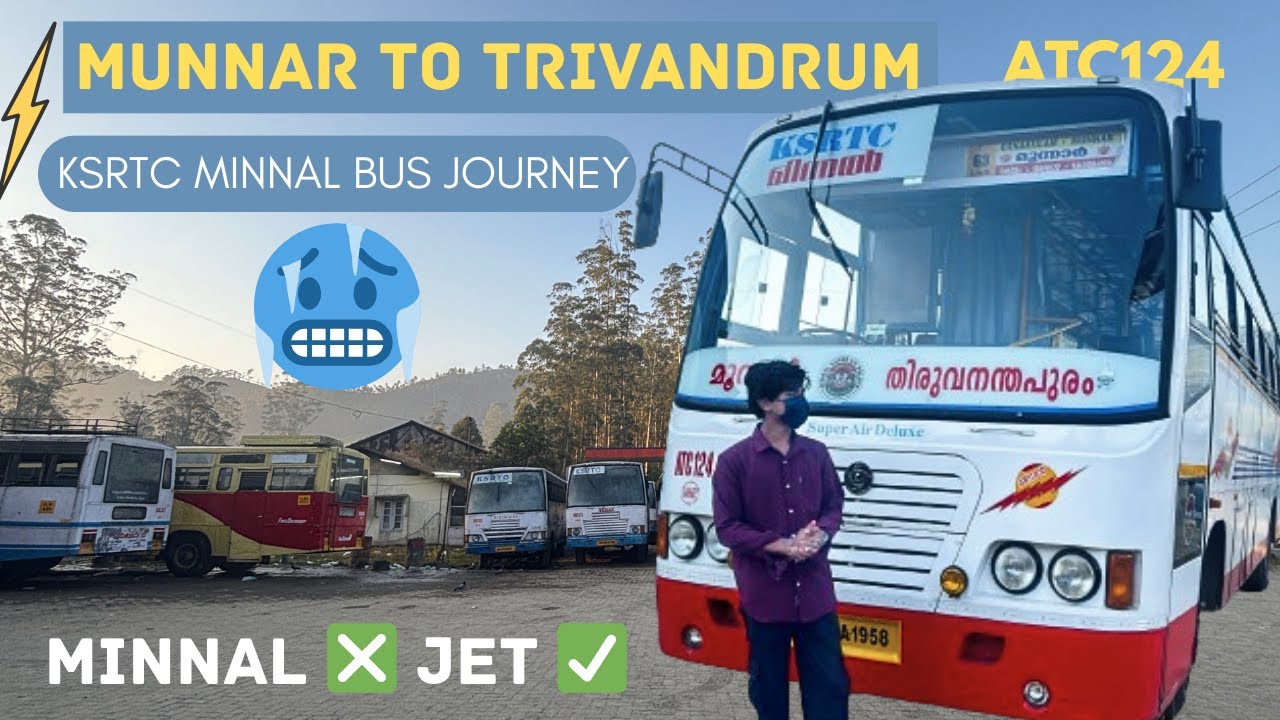 Most aggressive 😮KSRTC MINNAL JOURNEY FROM TRIVANDRUM to MUNNAR via Kollam | ATC124 | KSRTC NTA ...