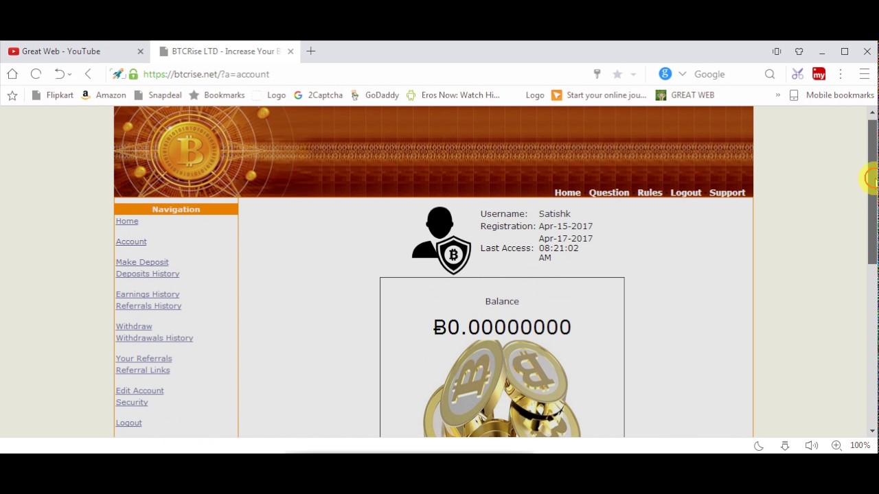 FREE BTC IN 10 DAYS PROFIT 2 5% - YouTube