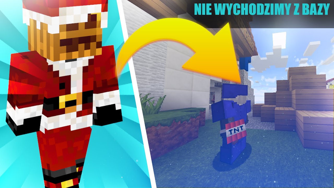 GRAMY BEZ WYCHODZENIA Z BAZY MINECRAFT BEDWARS CHALLENGE - YouTube
