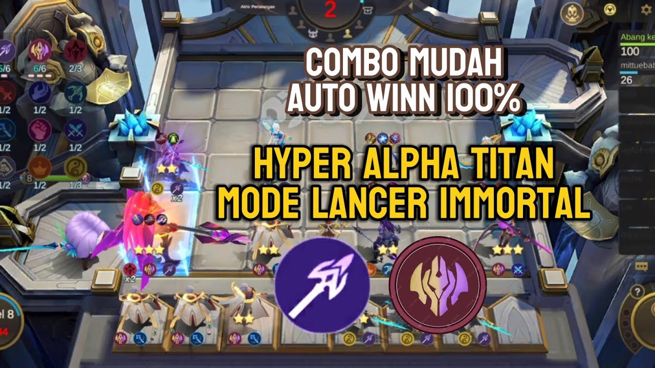 HYPER ALPHA TITAN MODE LANCER IMMORTAL!!COMBO MUDAH AUTOWIN 100% - YouTube