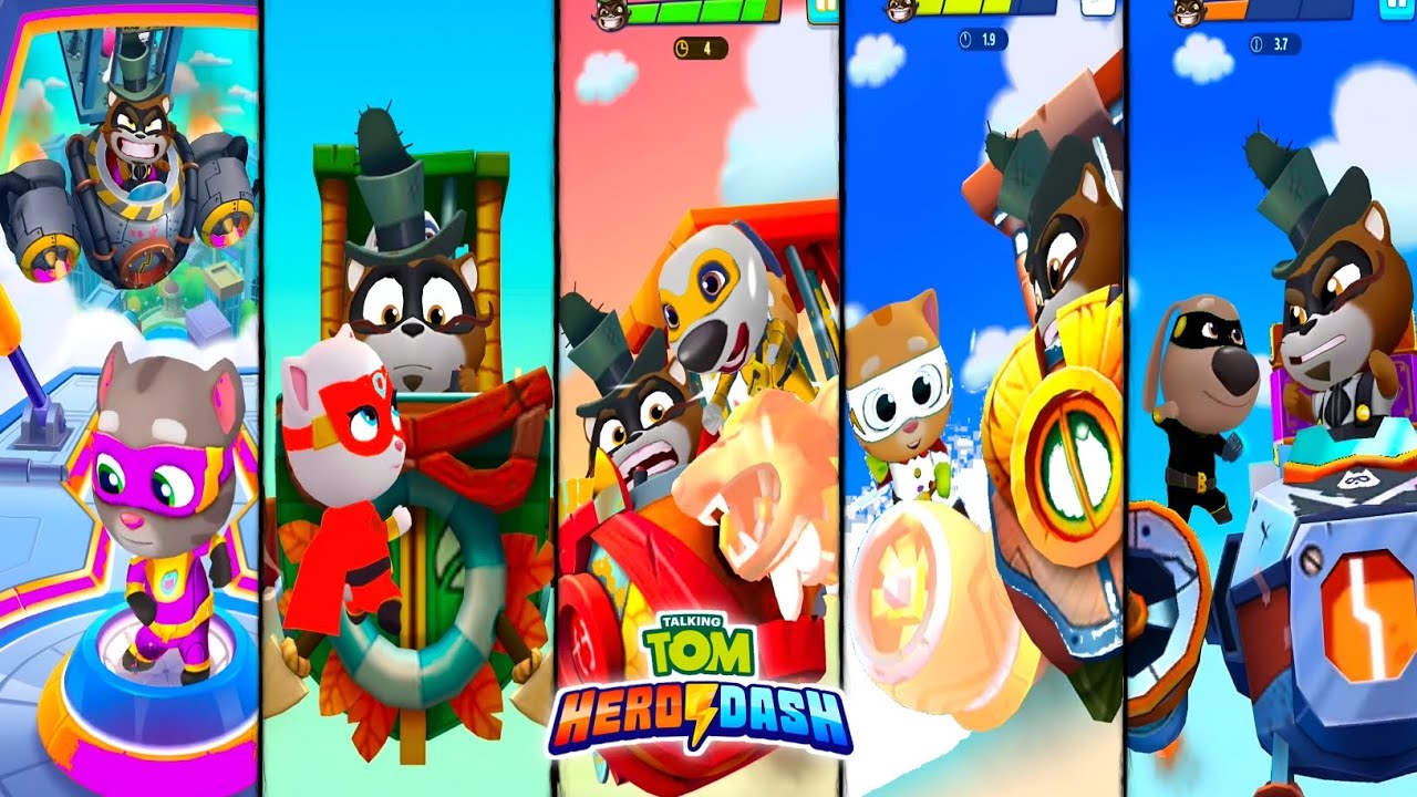 Talking Tom Hero Dash - All 5 Heroes - Fight The All Big Boss ...