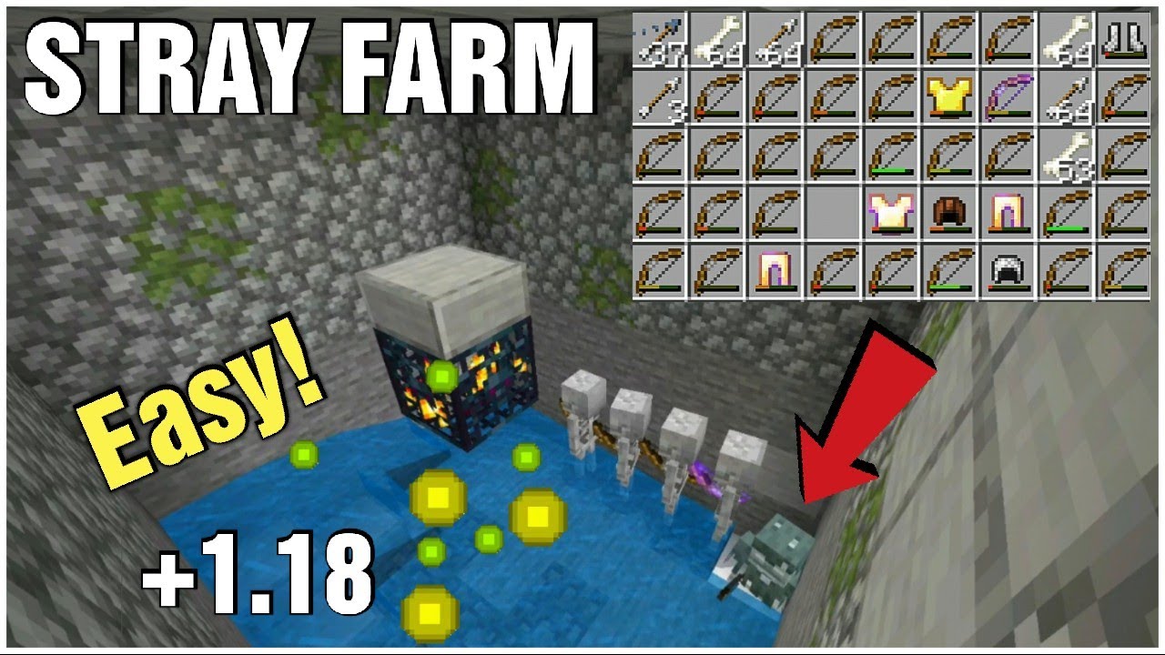 SIMPLE STRAY FARM for Minecraft Bedrock 1.18 || SIMPLE Skeleton Spawner ...