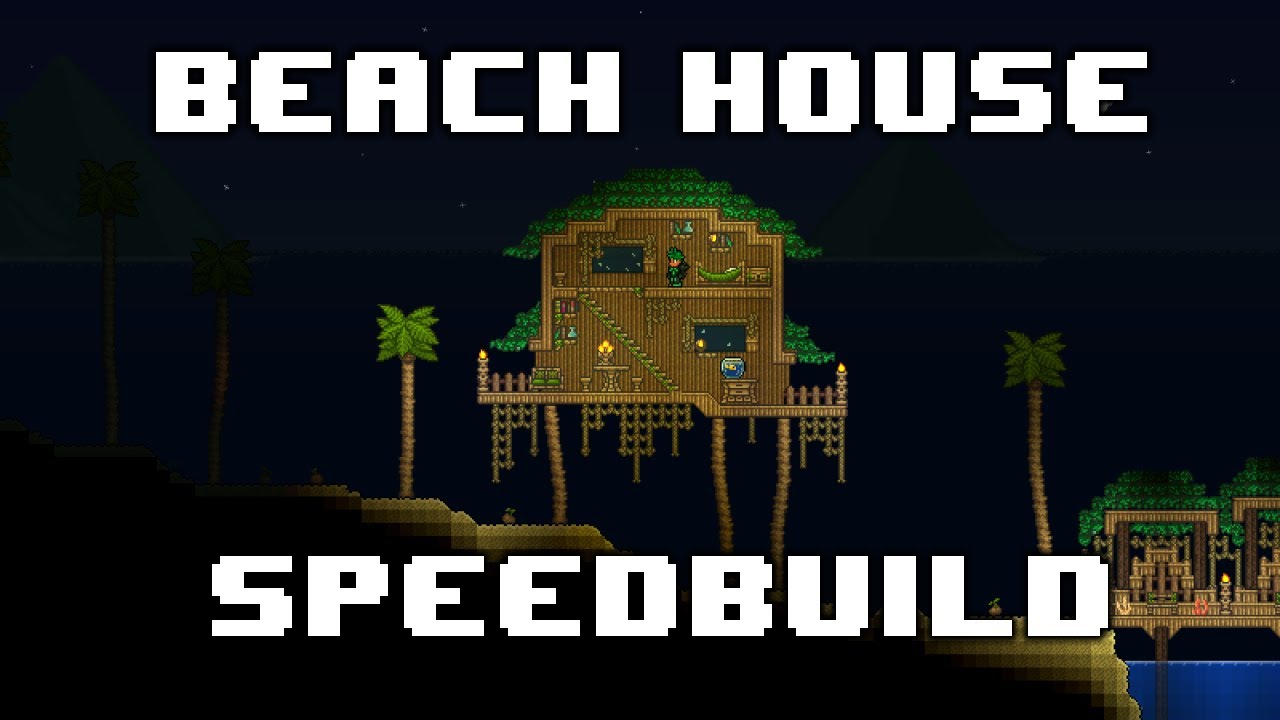 [SPEEDBUILD] Terraria BEACH HOUSE! - YouTube