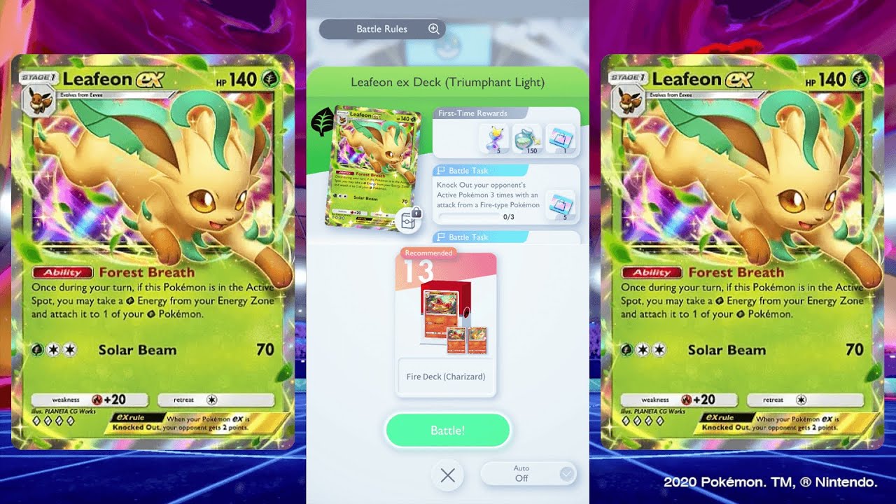 Leafeon EX - Step-Up Battle | Advanced (Triumphant Light) Pokémon TCG ...