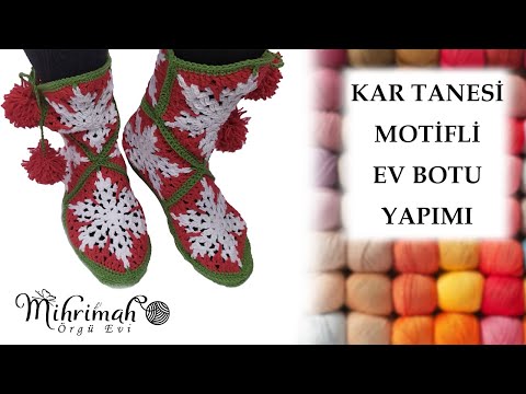 Kar Tanesi Motifli Ev Botu Yapımı