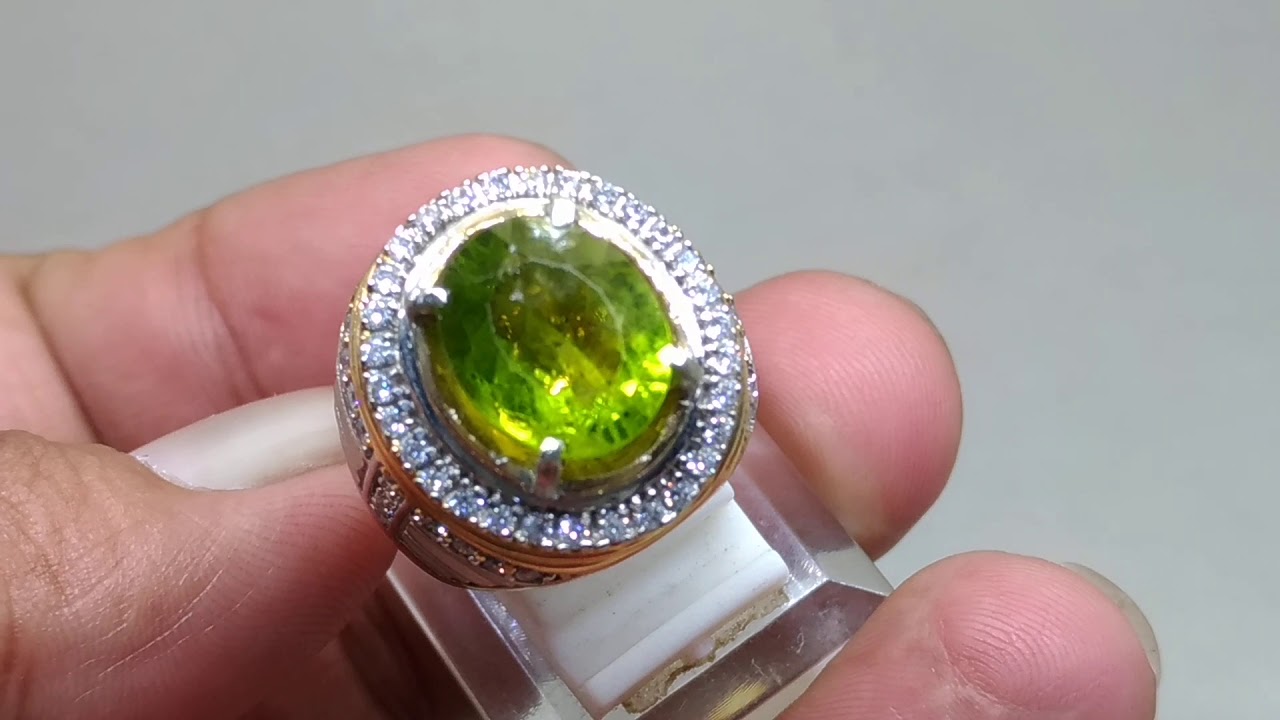 Jual Batu Cincin Peridot Hijau Natural Kode PP139 - YouTube