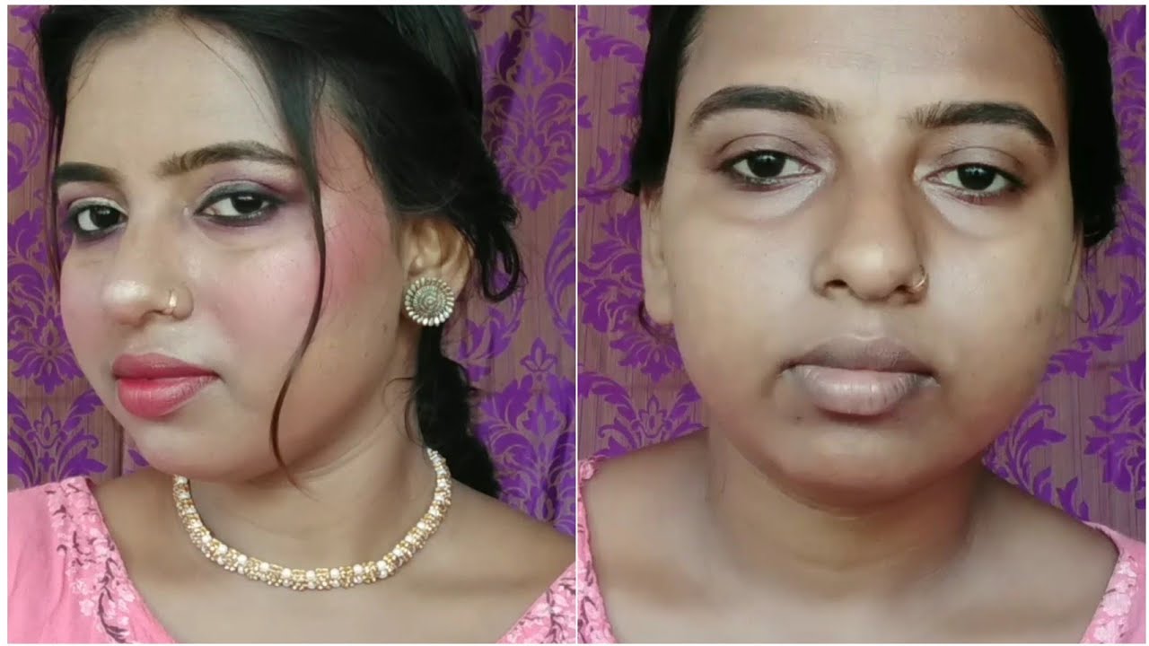 self makeup Tutorial/ self part makeup For Beginners/ self Glam makeup - YouTube