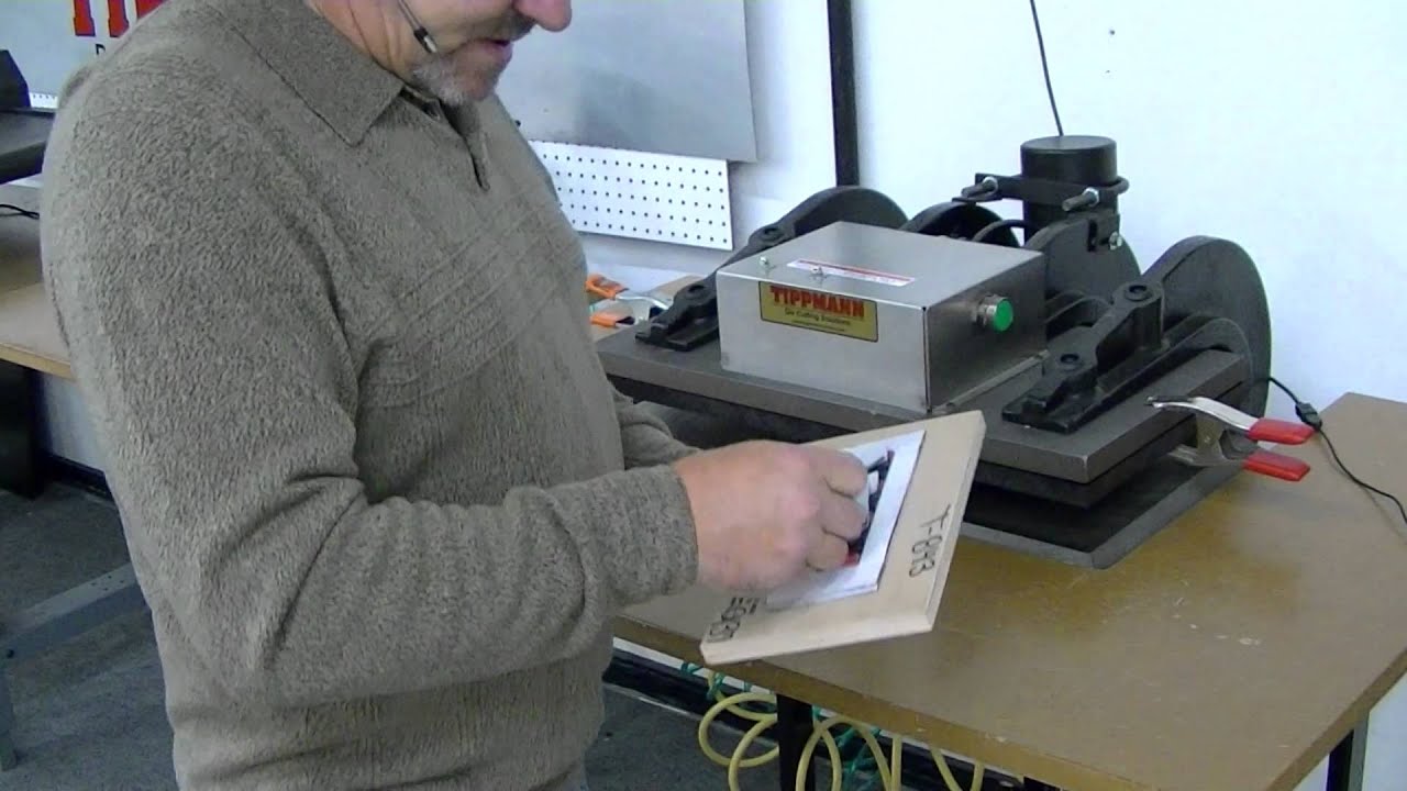 Tippmann clicker steel rule die cuttting press demonstration - YouTube