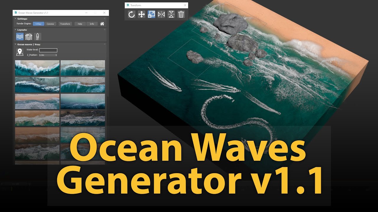 Ocean Waves Generator v1.1 - updated! - YouTube