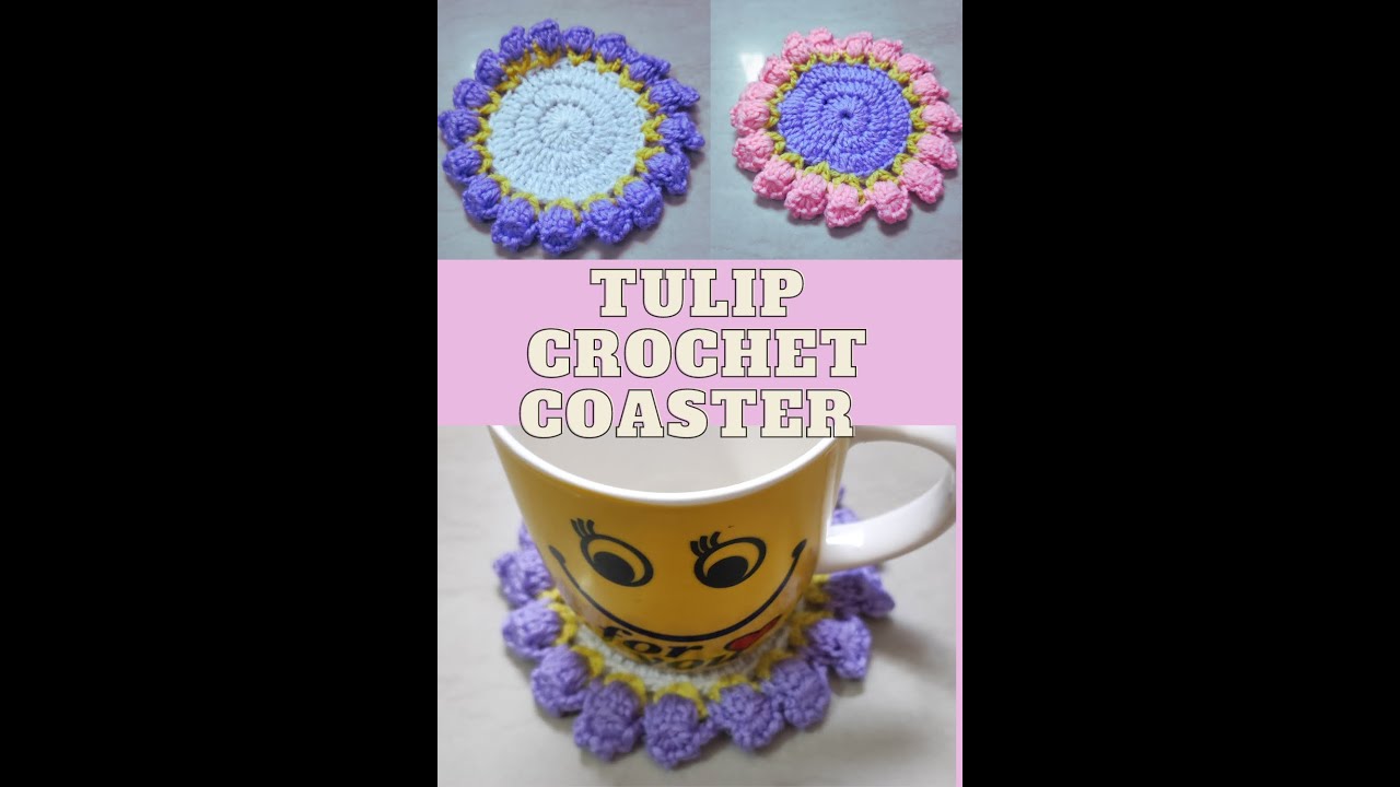 Crochet colourful coasters - YouTube