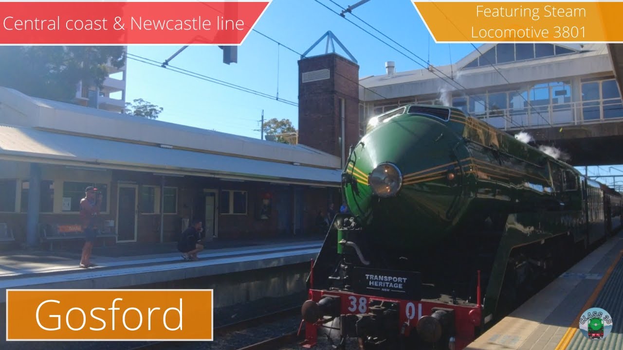 Weekend Trains at Gosford-Featuring Steam Locomotive 3801 - YouTube