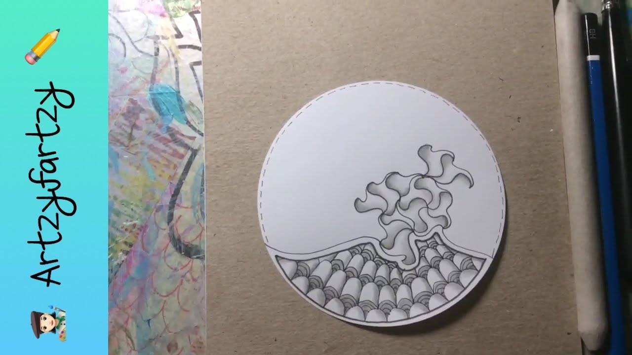 Zentangle Art - HowTo Draw LogJam - Pattern # 47 - Artzyfartzy 🌲 - YouTube