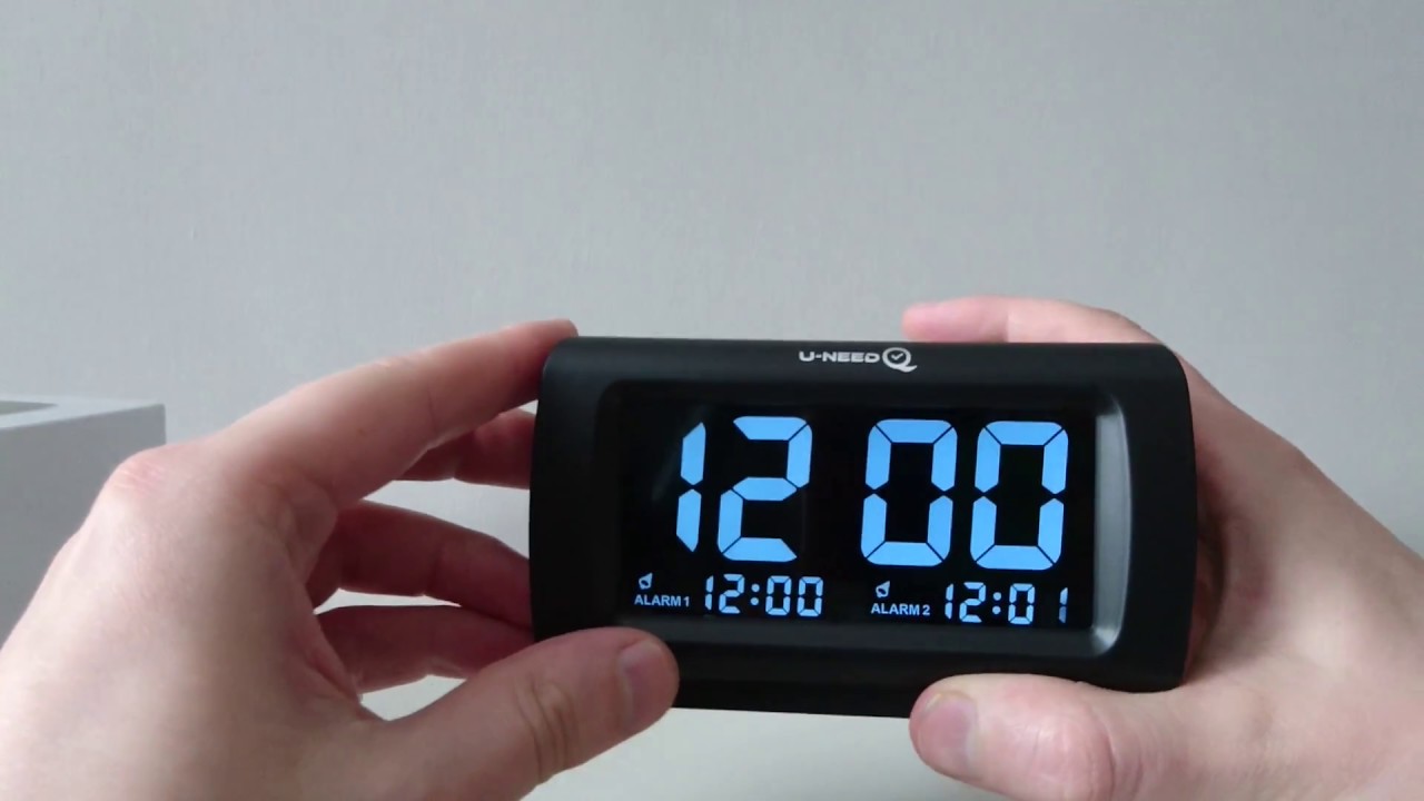 U-needQ Dual Alarm LED Digital Alarm Clock with phone charger - YouTube