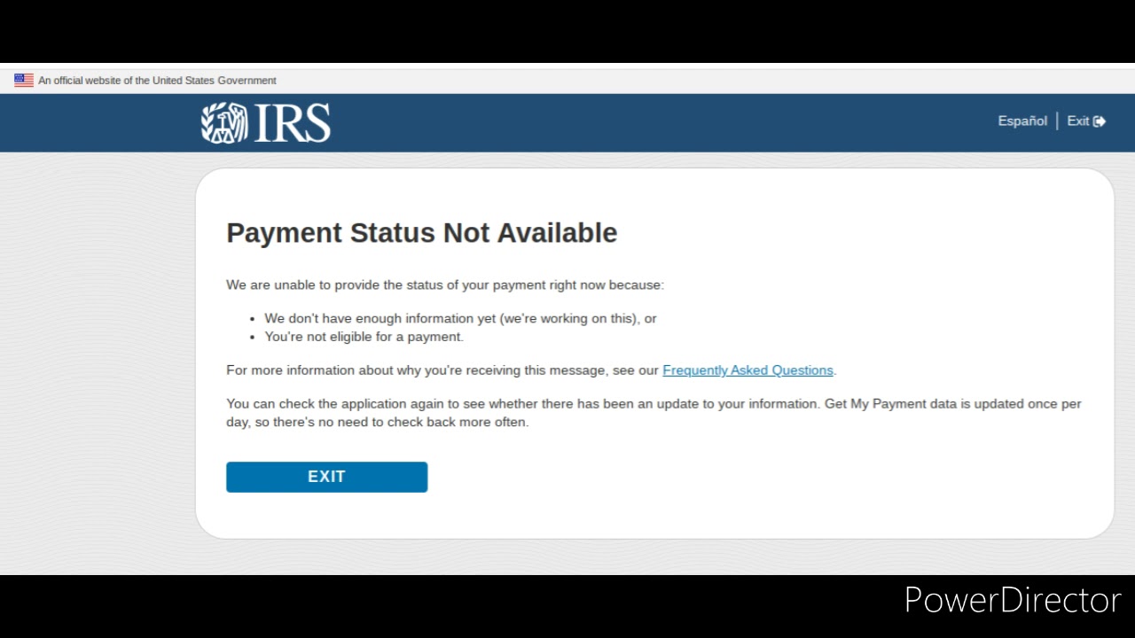IRS Payment Status Not Available - YouTube