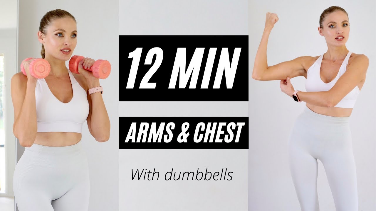 12 Min HIIT Toned Arms & Chest Workout w/ Dumbbells - YouTube