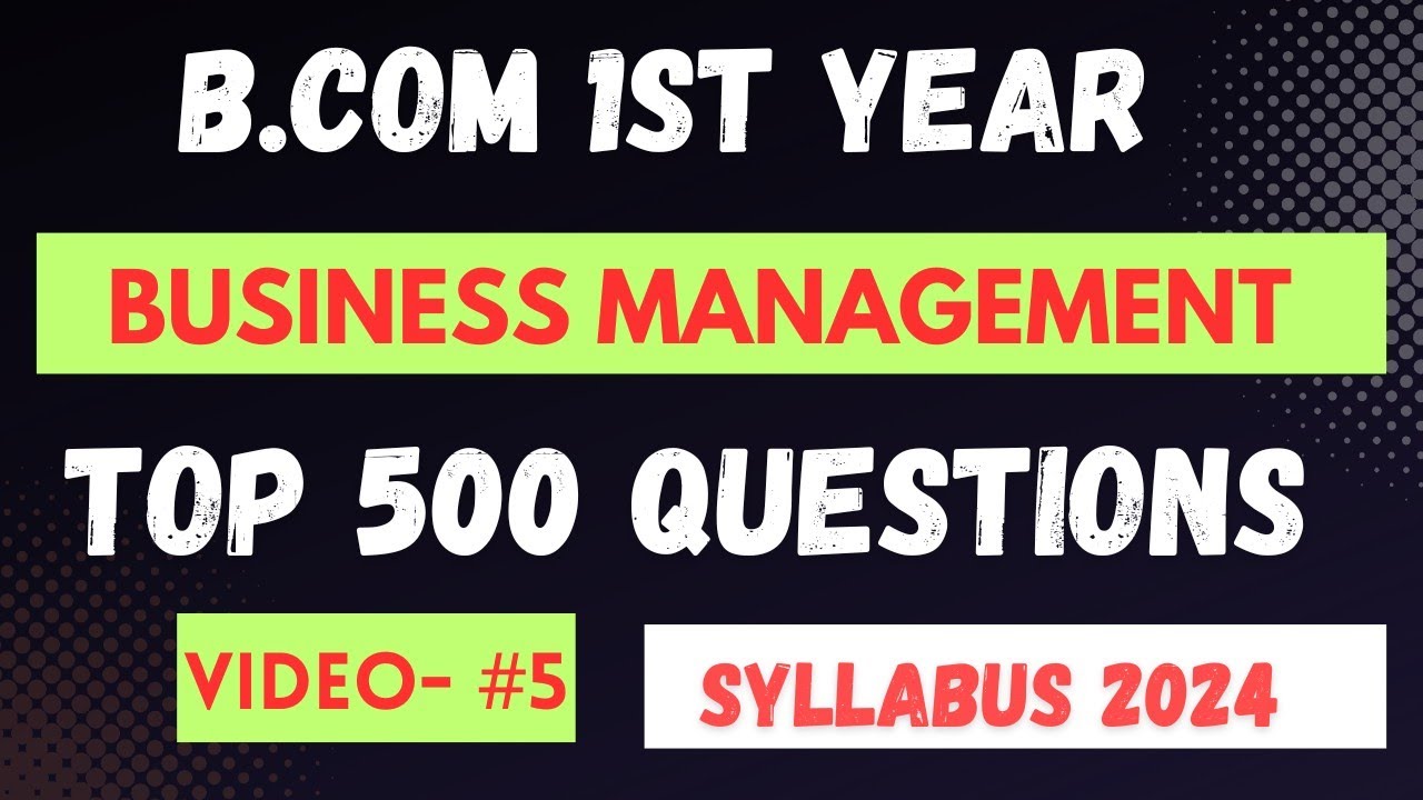 Business management B.com 1st year|| #5 - YouTube