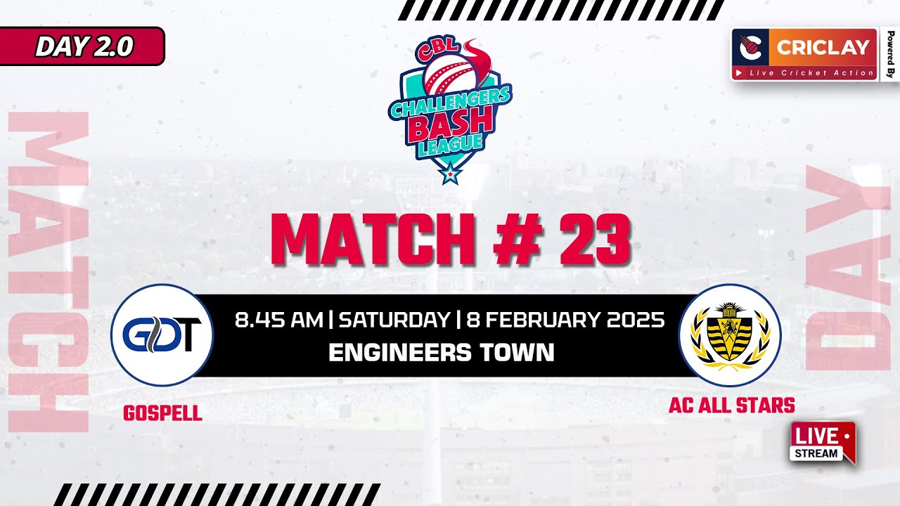 Match 23 | Gospell vs Ac All Stars | CBL | LIVE CRICKET - YouTube