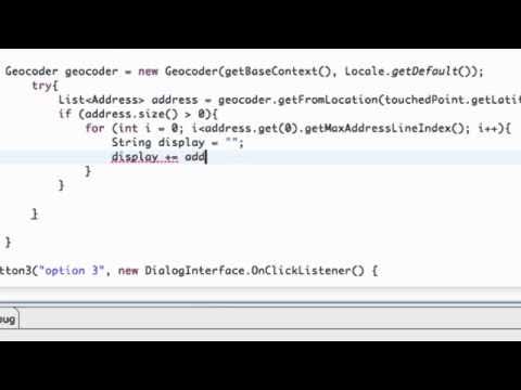 Android Application Development Tutorial 137 Geocoding a Location for an Address - YouTube