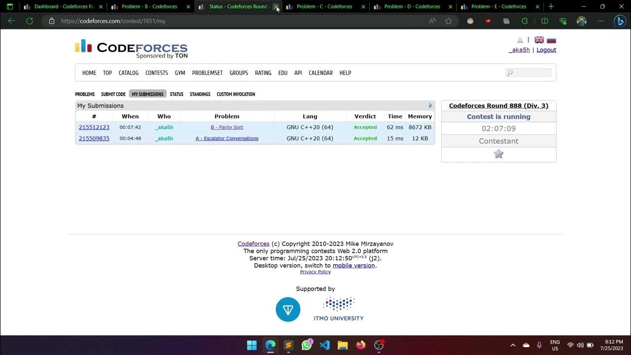 Codeforces Round 888 (Div. 3) | Global Rank - 230 | Screencast - YouTube