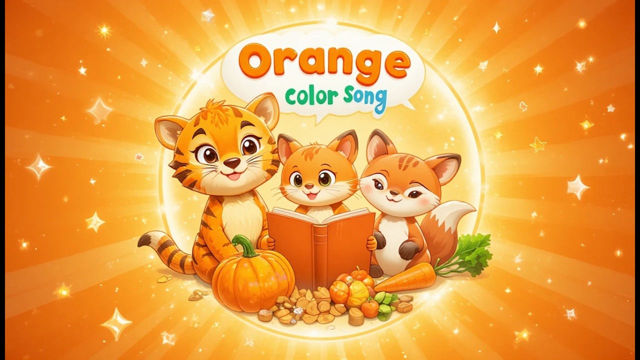 Orange Color Song for Kids | Learn Orange with Animals, Objects & Fun ...