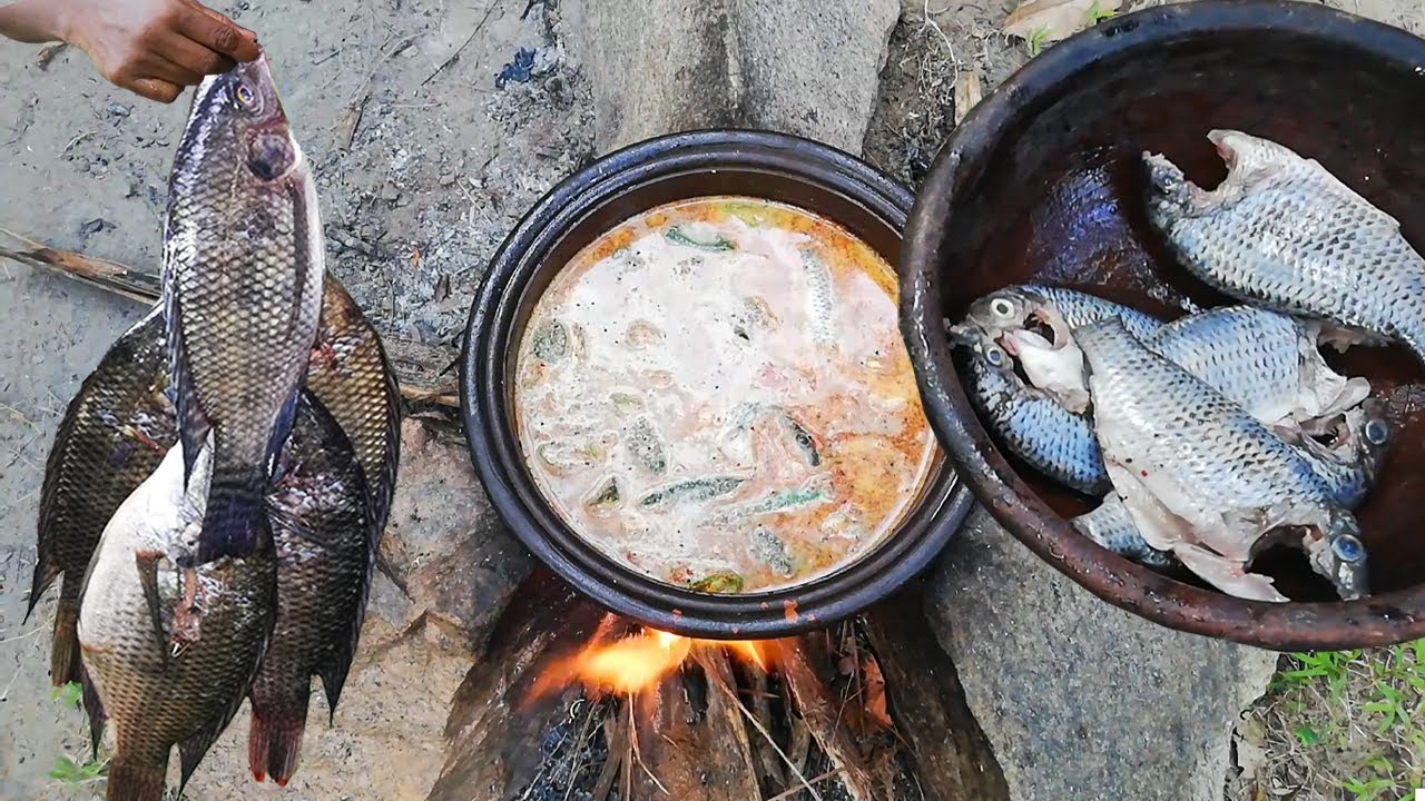 Cooking Lake Fish Curry by Village Grandma | Sri Lankan Village Foods ...