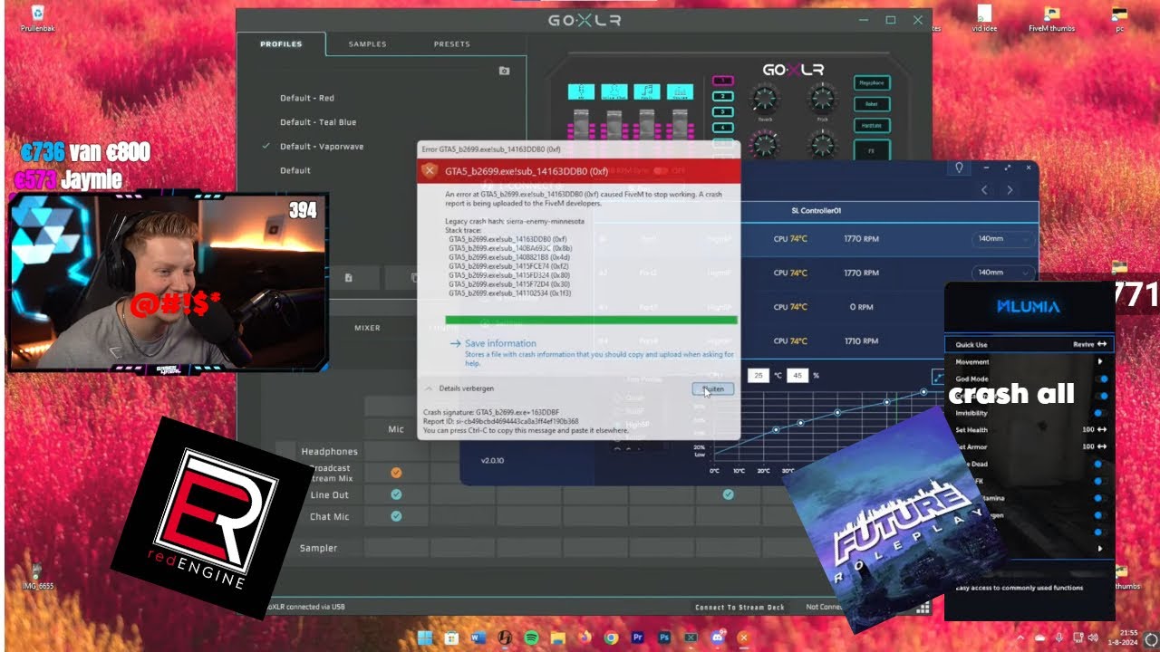 Ik CRASH Games4real tijdens Livestream met CHEATS (Redengine) - YouTube