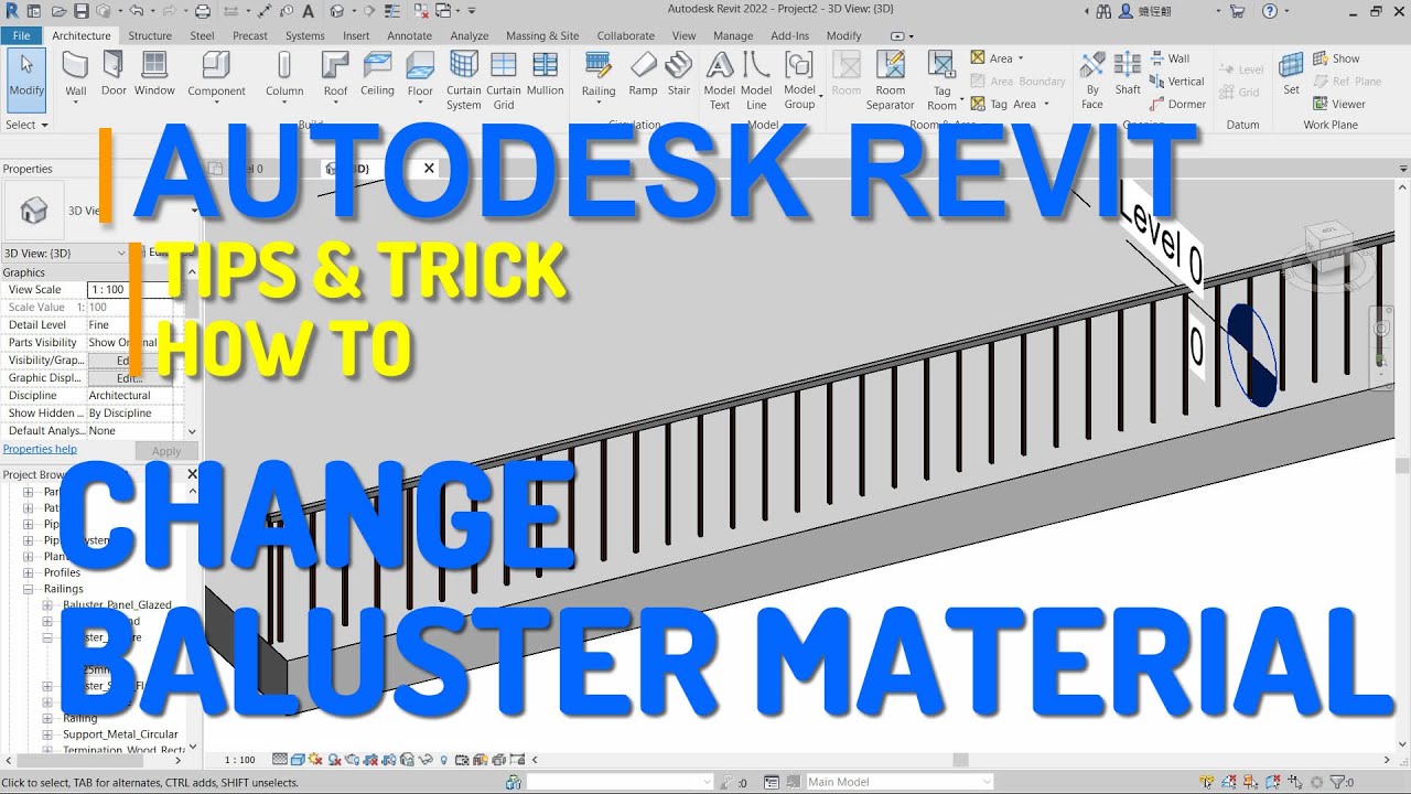 Autodesk Revit How To Change Baluster Material YouTube Autodesk Revit How To Change Baluster Material YouTube