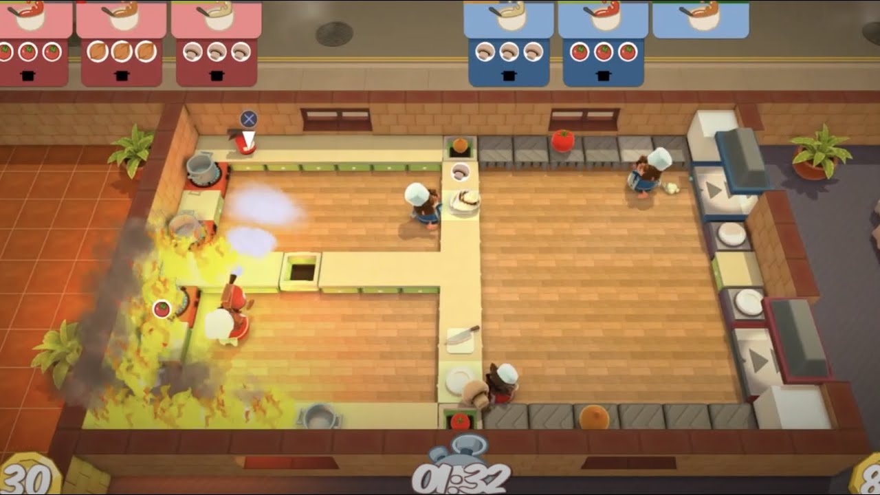 Overcooked Versus City 3 *KITCHEN ON FIRE!* 2 Player Local Co-op (PS4 ...