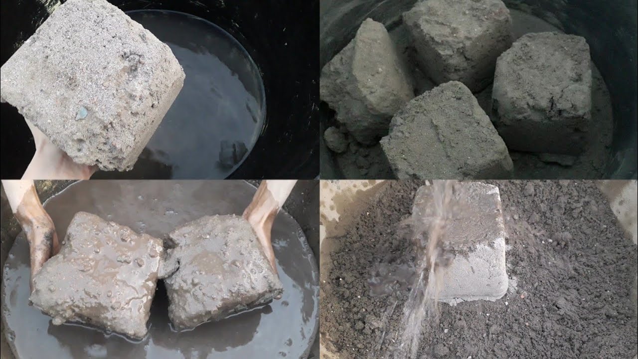 New video Pure sand cube shapes crumbling dry in the end & water ...