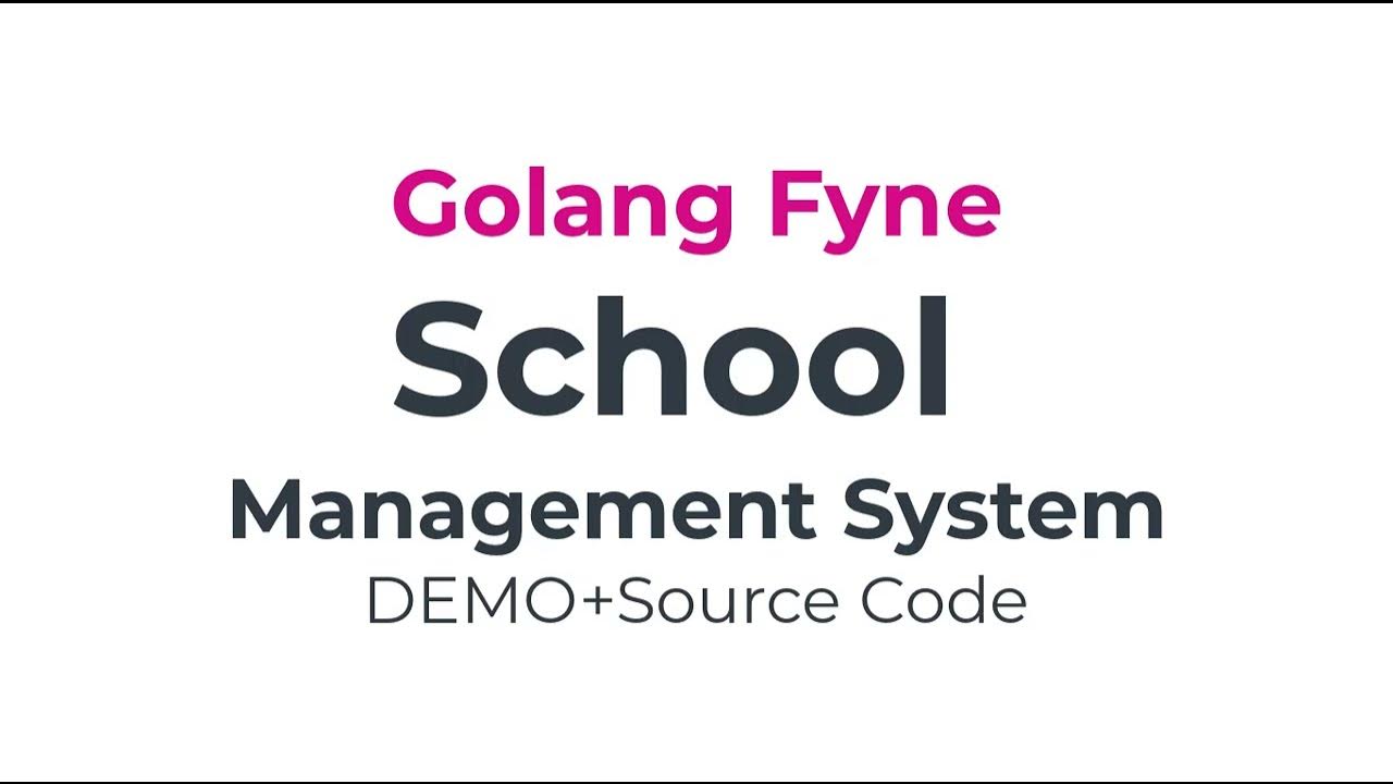 School management system demo - Golang fyne GUI Source Code - YouTube