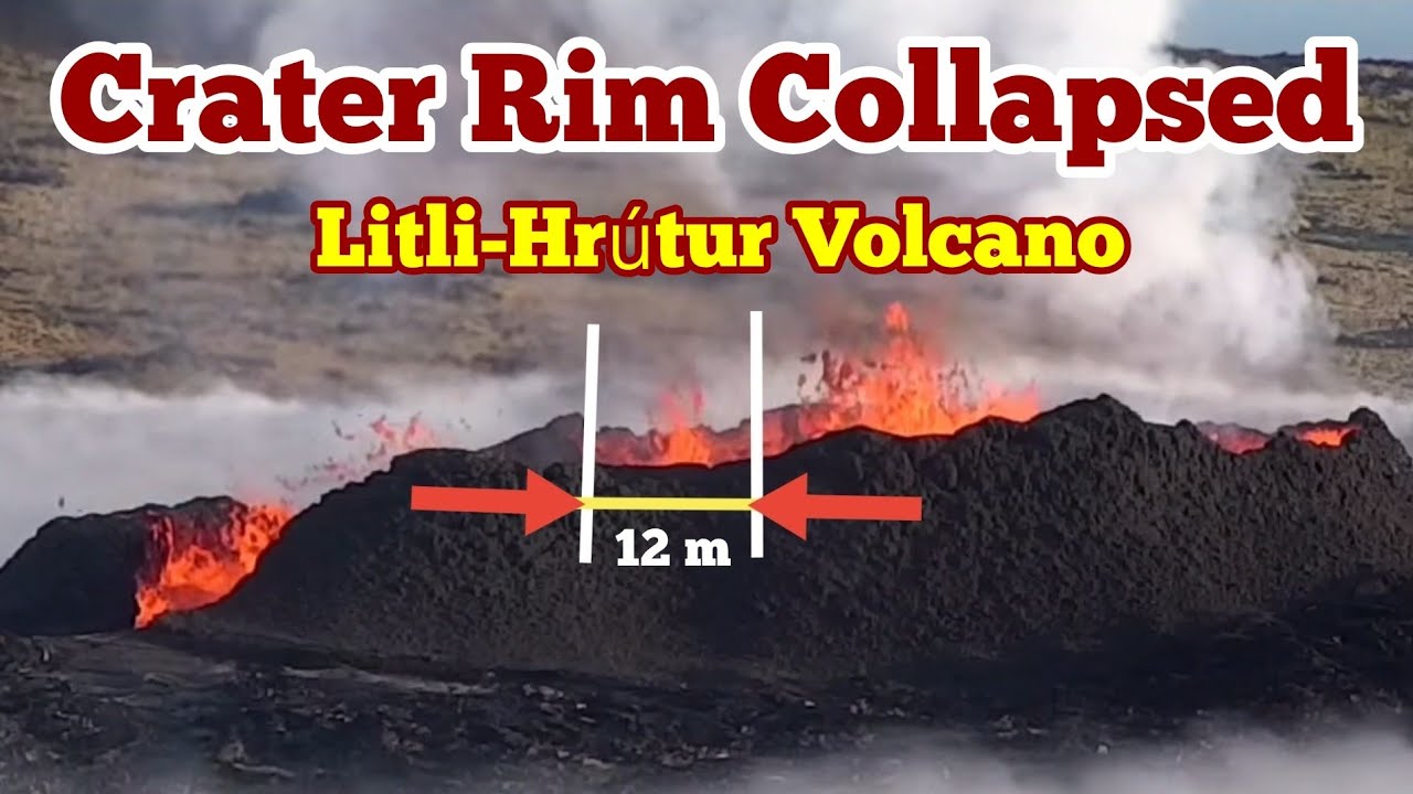 Crater Rim Collapsed In Litli-Hrútur Volcano, Iceland Fagradalsfjall ...