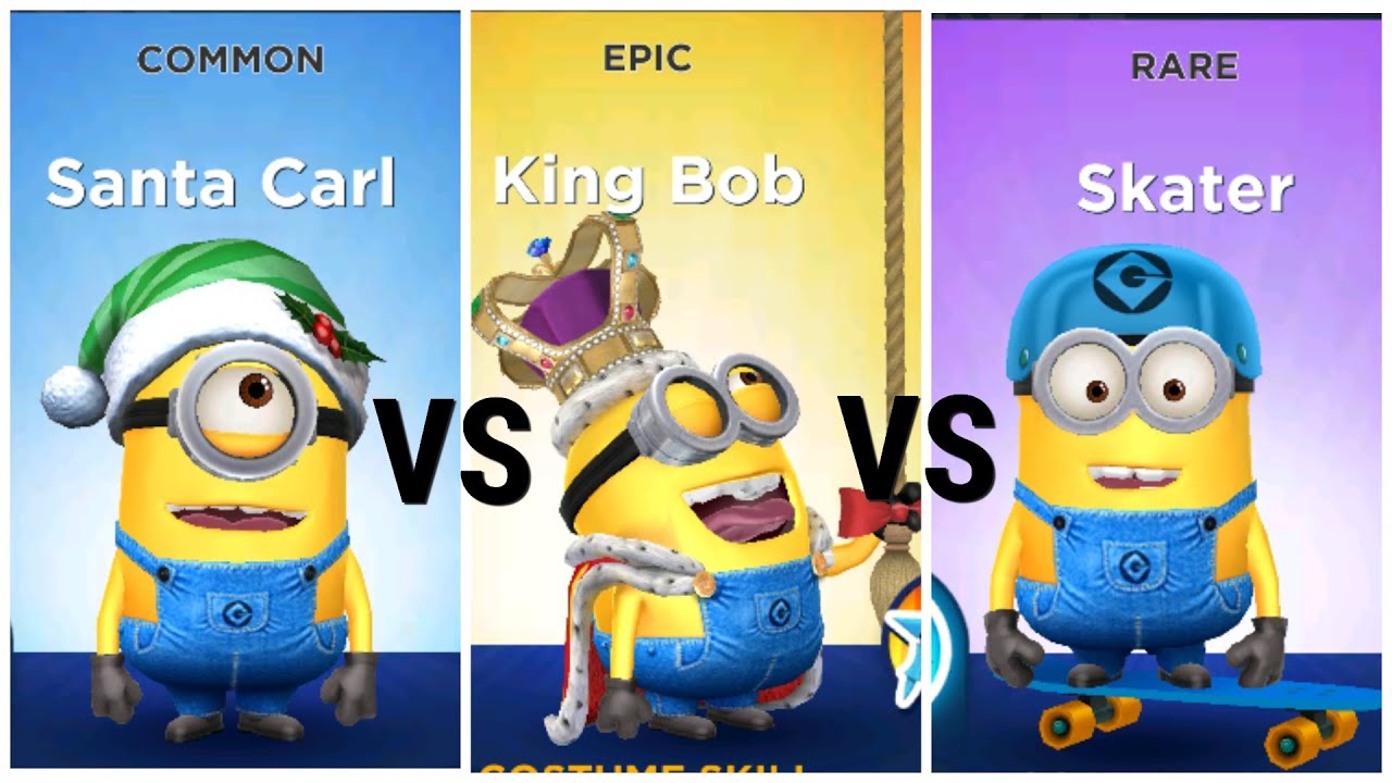 Minion Rush Santa Carl VS King Bob VS Skater - YouTube