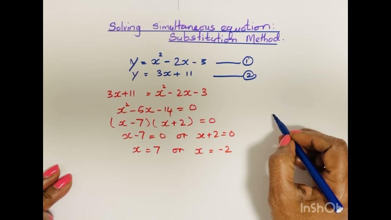 Solving simultaneous equations by substitution method - YouTube