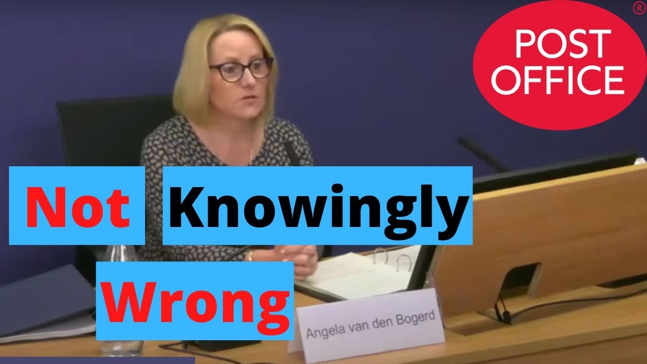 Post Office's Angela van den Bogerd Did Nothing 'Knowingly Wrong' - YouTube