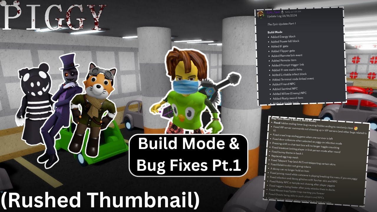 NEW BUILD MODE AND BUG FIXES UPDATE PART 1 BY EPIC_TANK! Roblox Piggy ...