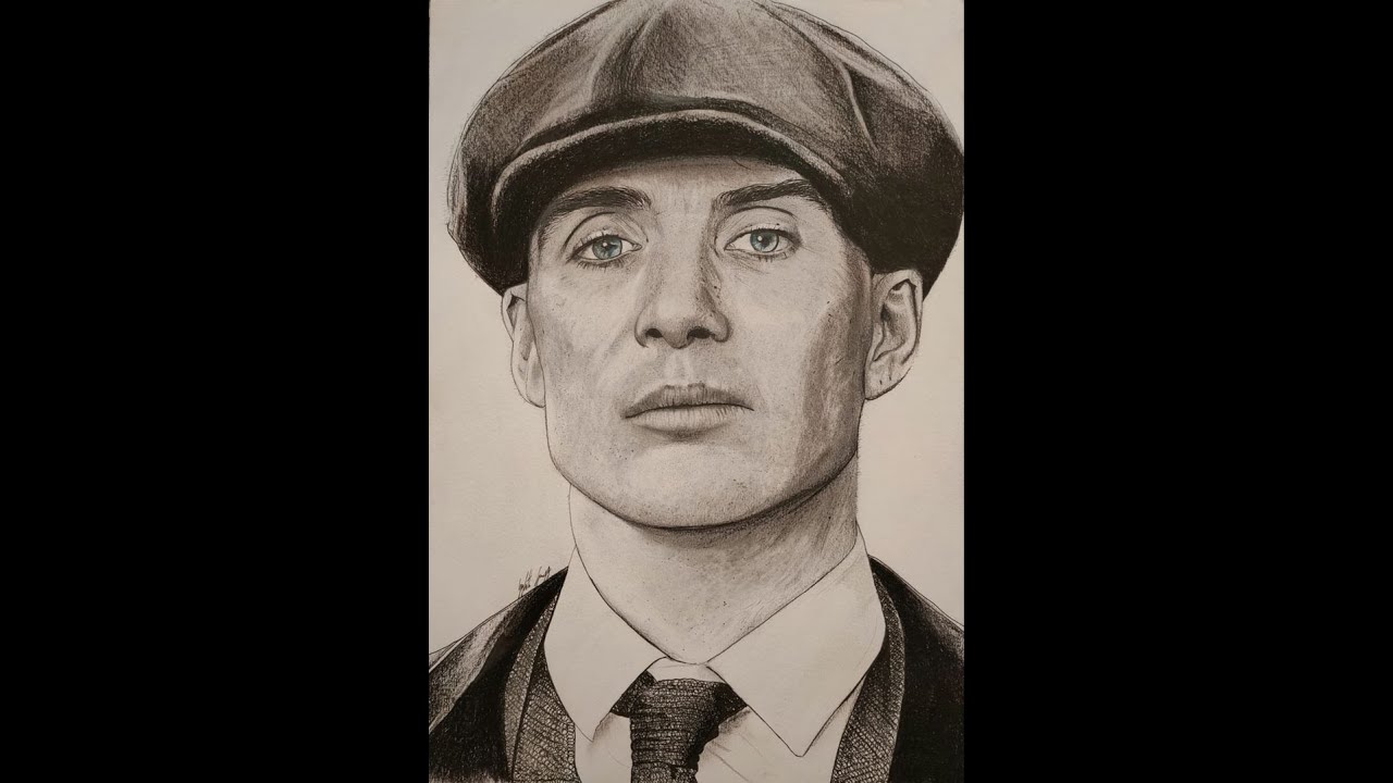 How to draw Tommy shelby face draw with pencil colour - YouTube