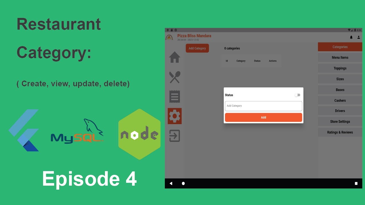 Full-Stack Restaurant Categories CRUD (CREATE, READ, UPDATE, DELETE) In ...