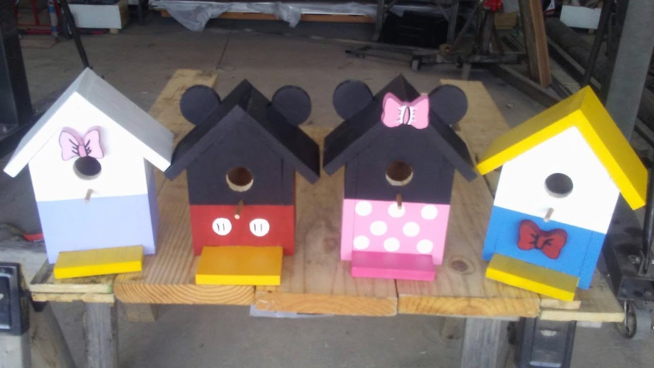 How To Make Disney Birdhouses - Minnie, Micky, Donald, Daisy - YouTube