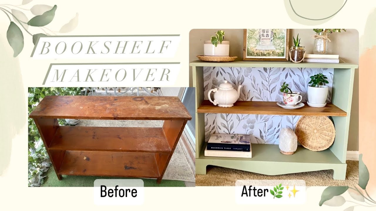 DIY Bookshelf Makeover | (How to stop wood from bleed through ...