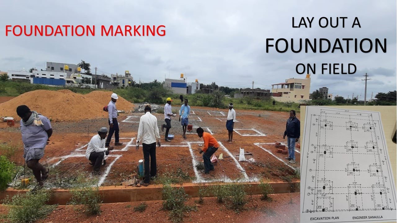 Foundation Marking || Lay Out A House Foundation On Site With ...