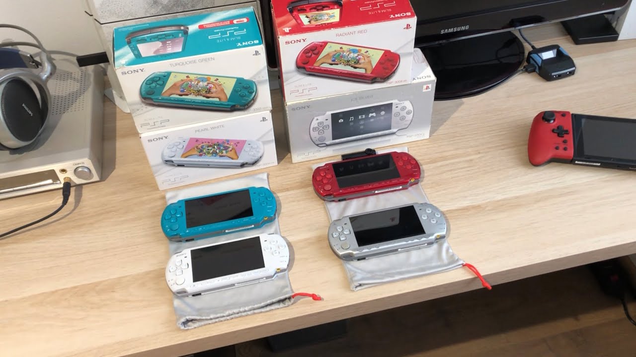 Kolekcja psp - radiant red - ice silver - pearl white - torquoise green ...