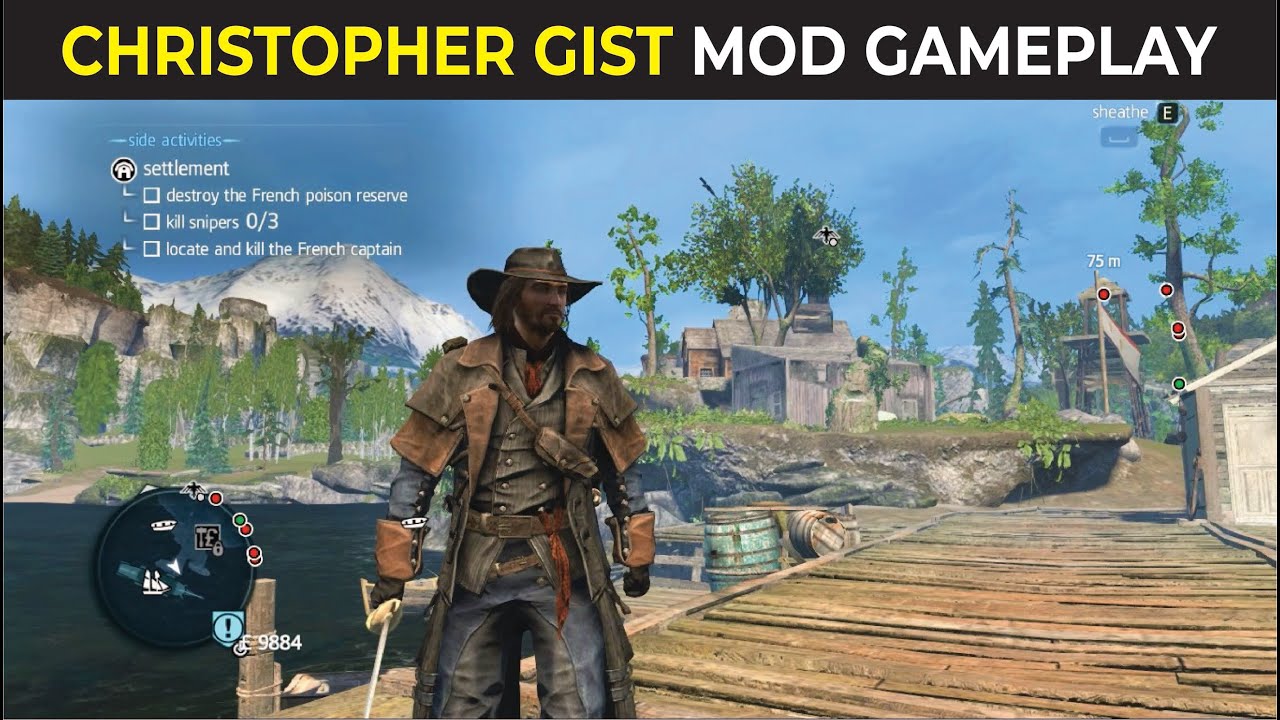 Christopher Gist Gameplay (MOD) Assassin's Creed Rogue - YouTube
