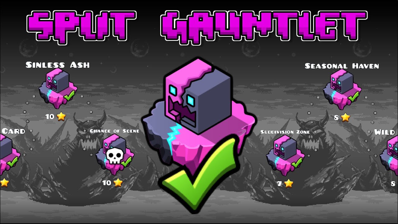 Split Gauntlet 100% | Geometry Dash | #96/97/98/99 Demons - YouTube